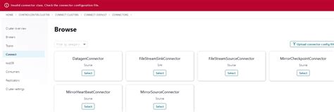 Apache Kafka Confluent Control Center Upload Connector Error Stack