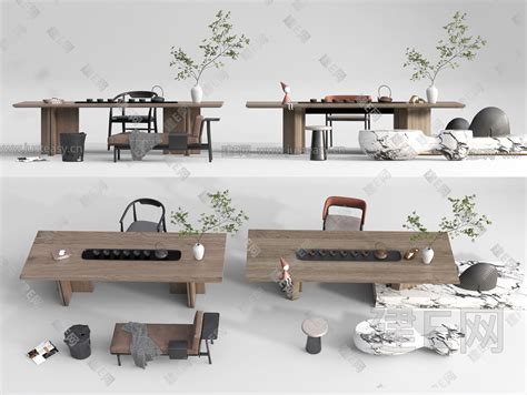 中式茶桌椅组合 Sketchup模型sketchup模型库建e室内设计网
