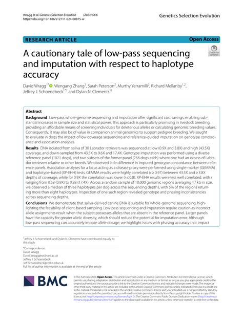 Pdf A Cautionary Tale Of Low Pass Sequencing And Imputation With Respect To Haplotype Accuracy