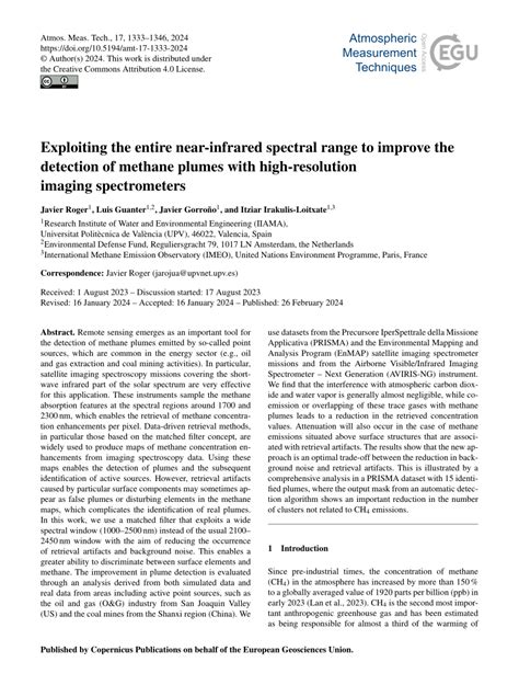 Pdf Exploiting The Entire Near Infrared Spectral Range To Improve The Detection Of Methane