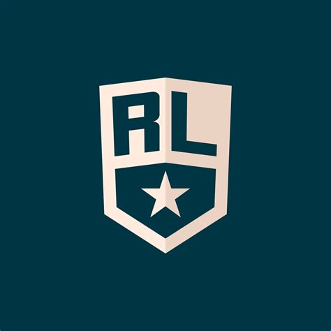 Initial Rl Logo Star Shield Symbol With Simple Design 27522142 Vector