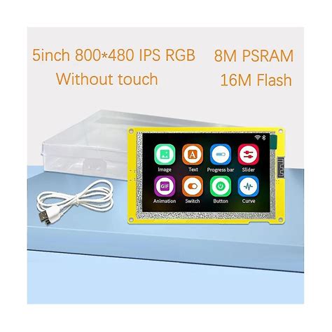 Esp32 S3 5 Inch Ips 800x480 Rgb Lcd Tft Display Module Hmi 8m Psram 16m Flash Wifi Bt Smart