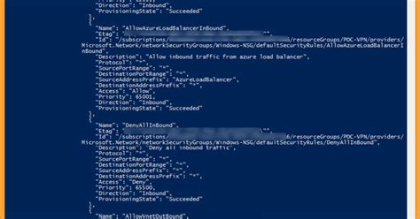 Microsoft Azure Powershell Creating New Nsg Network Security Group