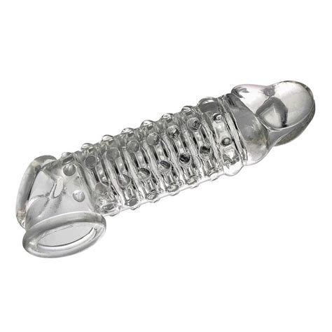 The 9s Open Ended Topper Ribbed And Nubbed Penis Extender Clear Sex Toy Hotmovies