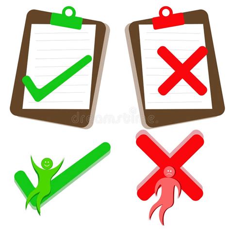 Cross And Tick Check Marks On Cloud Stock Vector Illustration Of