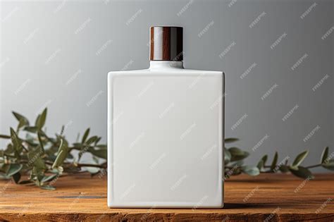 Premium Ai Image Plain White Perfume Bottle Mockup On A Plain White