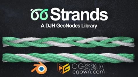 Blender插件快速生成绳索辫子链条电线djh Strands A Geonodes Library Cg资源网