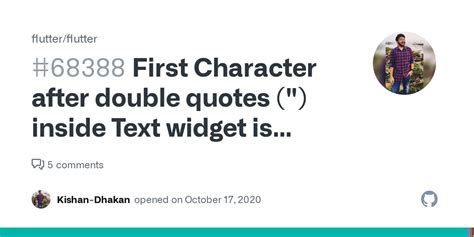 First Character After Double Quotes Inside Text Widget Is Appearing