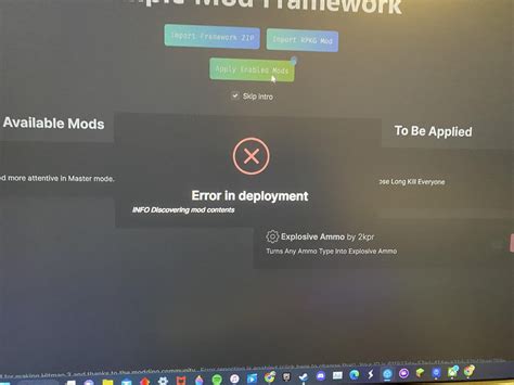 Cant Deploy Mods Rhitman