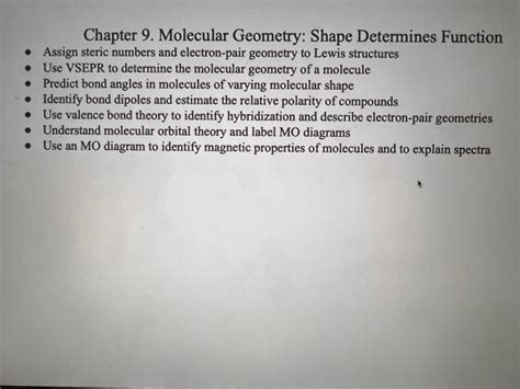 Solved Chapter 9 Molecular Geometry Shape Determines