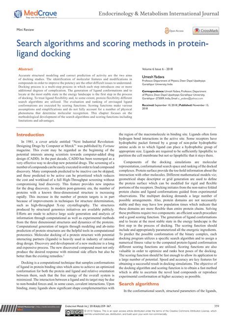 Pdf Search Algorithms And Scoring Methods In Protein Ligand Docking