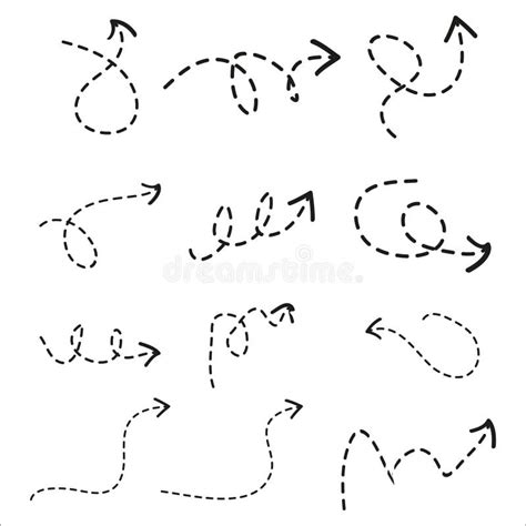 Direction Sign With Dotted Line Vector File Stock Vector Illustration