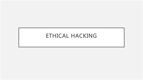ethical hacking introduction to information security ppt