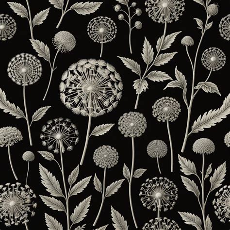 Dandelion Print Botanical Woodblock Print Of A Delicate Da