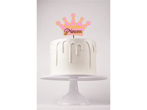 Happy Birthday Princess Crown Layered Cake Topper Svg Dxf Cut File