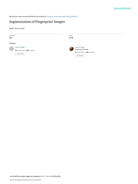 Segmentation Of Fingerprint Images Pdf