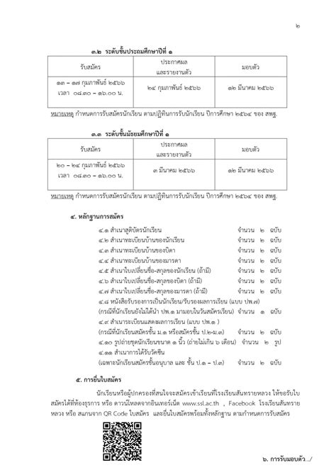 ประกาศรับสมัครนักเรียน Sansailuang School Ssl Ac Th