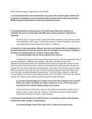 Exam Sample Questions Docx ANSC Physiology Of Reproduction OLD EXAM Points Methods