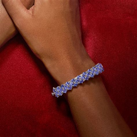 1000 Ct Tw Tanzanite Bangle Bracelet In Sterling Silver 7 Ross