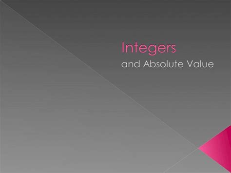 Ppt Every Integer Has An Opposite Integers A Number And Its Opposite