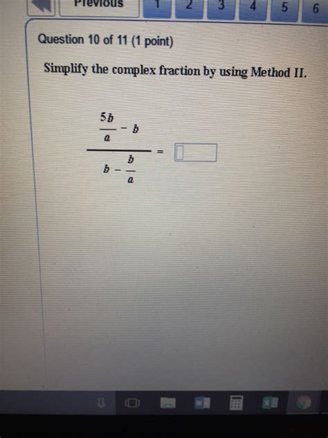 Solved Simplify The Complex Fraction By Using Method II Chegg