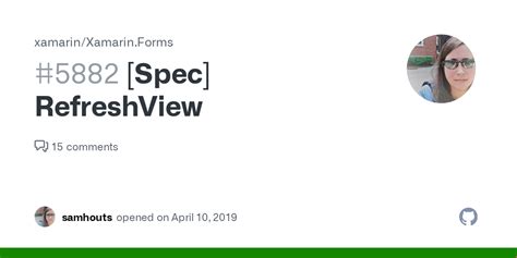Spec Refreshview · Issue 5882 · Xamarinxamarinforms · Github