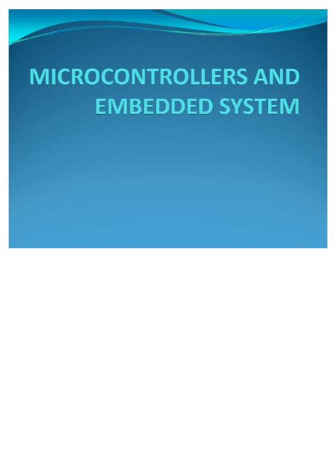 Pdf Micro Controllers And Embedded System Dokumentips