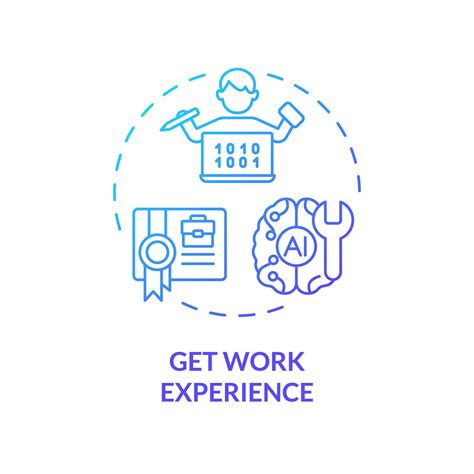 2d Gradient Get Work Experience Icon Isolated Vector Ai Engineer Creative Thin Line