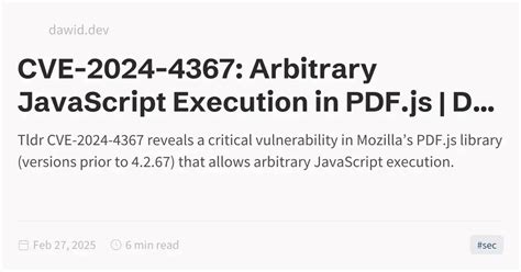 Cve 2024 4367 Arbitrary Javascript Execution In Pdf Js Dawid Ryłko Software Engineer