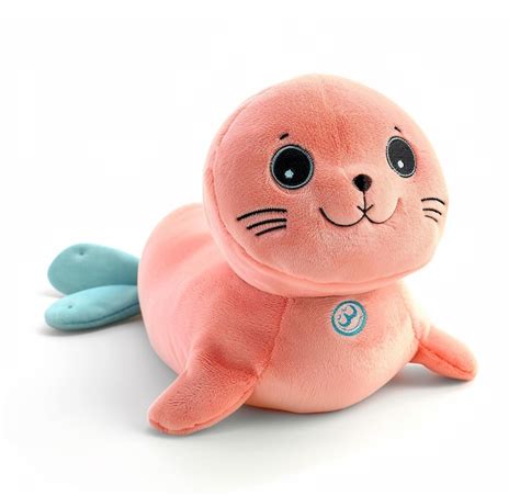 Cute Pink Seal Plush Toy On A White Background Premium Ai Generated Image