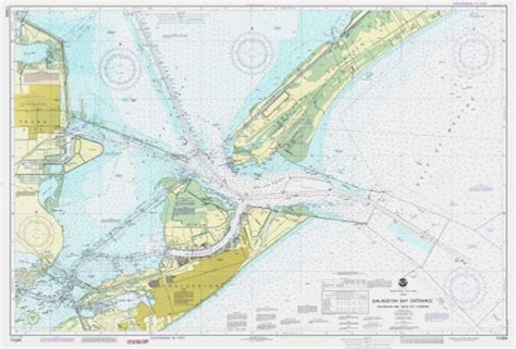 Galveston Bay Entrance 1990 Old Map Nautical Chart Ac Harbors 11324