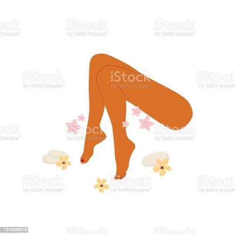 페디큐어와 여성 다리 꽃과 돌페디큐어 노와 발톱 관리 뷰티 및 스파 트리트먼트 0명에 대한 스톡 벡터 아트 및 기타 이미지 0명 개념 다리 신체 부분 Istock