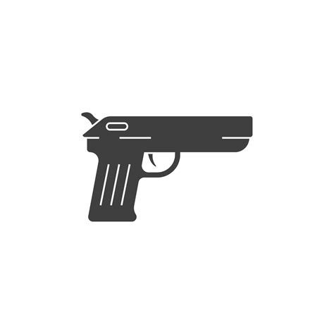 Vector Sign Of The Gun Symbol Is Isolated On A White Background Gun Icon Color Editable