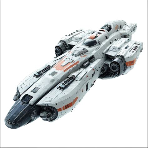 Glorious Scifi Spaceship Hull Isolated On White Background Premium Ai Generated Image