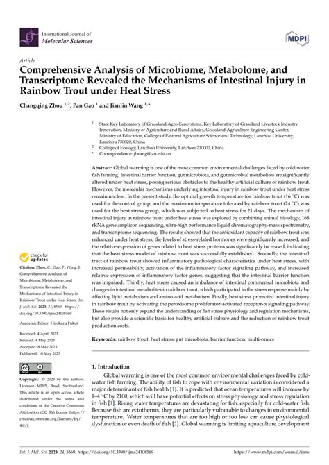 Pdf Comprehensive Analysis Of Microbiome Metabolome And Transcriptome Revealed The