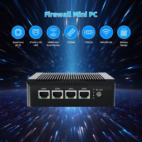 Firewall Mini Pc Celeron J4125 Pfsense Appliance 4 I225v 2 5g Rj45 Nic Network Ubuntu Linux