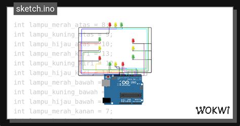 Perempatan Lampu Merah Wokwi Esp32 Stm32 Arduino Simulator