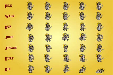 Free 2d Woman Warrior Sprite Sheets By Free Game Assets Gui Sprite