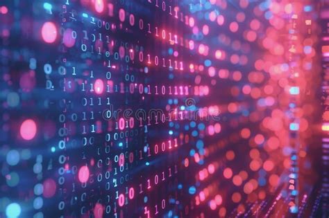Digital Data Stream Background With Binary Code The Flow Information Of