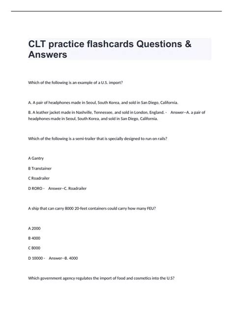 Clt Practice Flashcards Questions And Answers Clt Stuvia Us