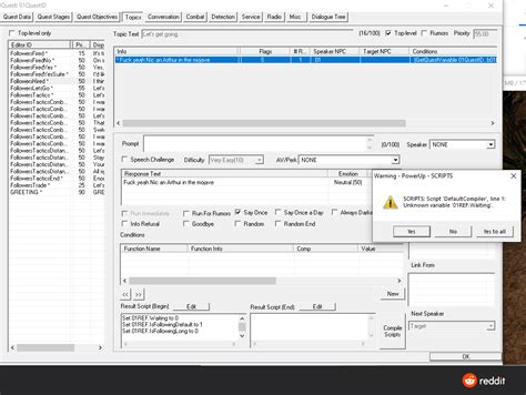 Fnv The Script Isnt Working Im Trying Make A Companion Of My