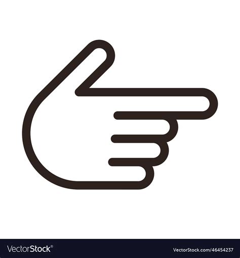 Index Finger Gesture Icon Direction Symbol Vector Image