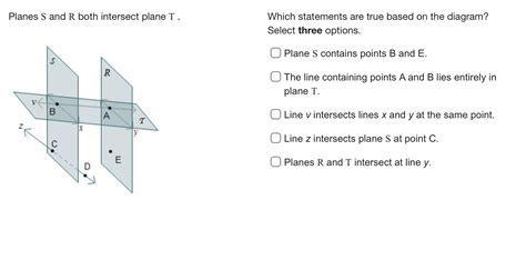 solved planes s ﻿and r ﻿both intersect plane t which