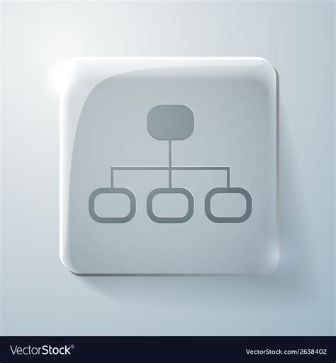 Server Network Glass Square Icon Royalty Free Vector Image