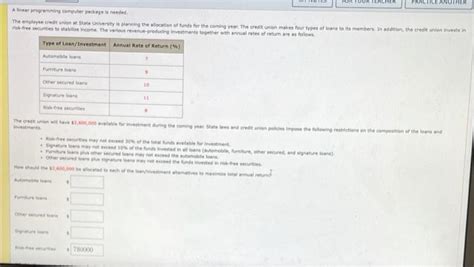 Solved Practice Another A Linear Programming Computer