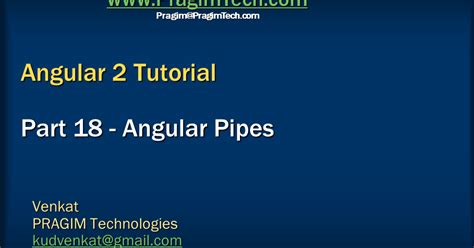 Sql Server Net And C Video Tutorial Angular Pipes