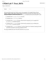 CP264 Lab 7 TTrees BSTs Pdf 5 10 2020 CP264 Lab 7 Trees BSTs CP264