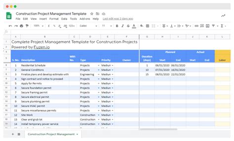 Construction Project Tracker Fuzen