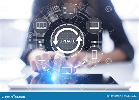Update System Upgrade Software Version Technology Concept On Virtual