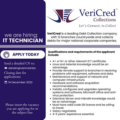 Vericred Collections Pty Ltd On Linkedin Vacancies Jobopening